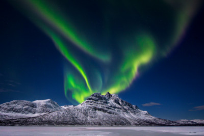 Green Fish in the Sky - Aurora Borealis in Norway by Jianmei Wang