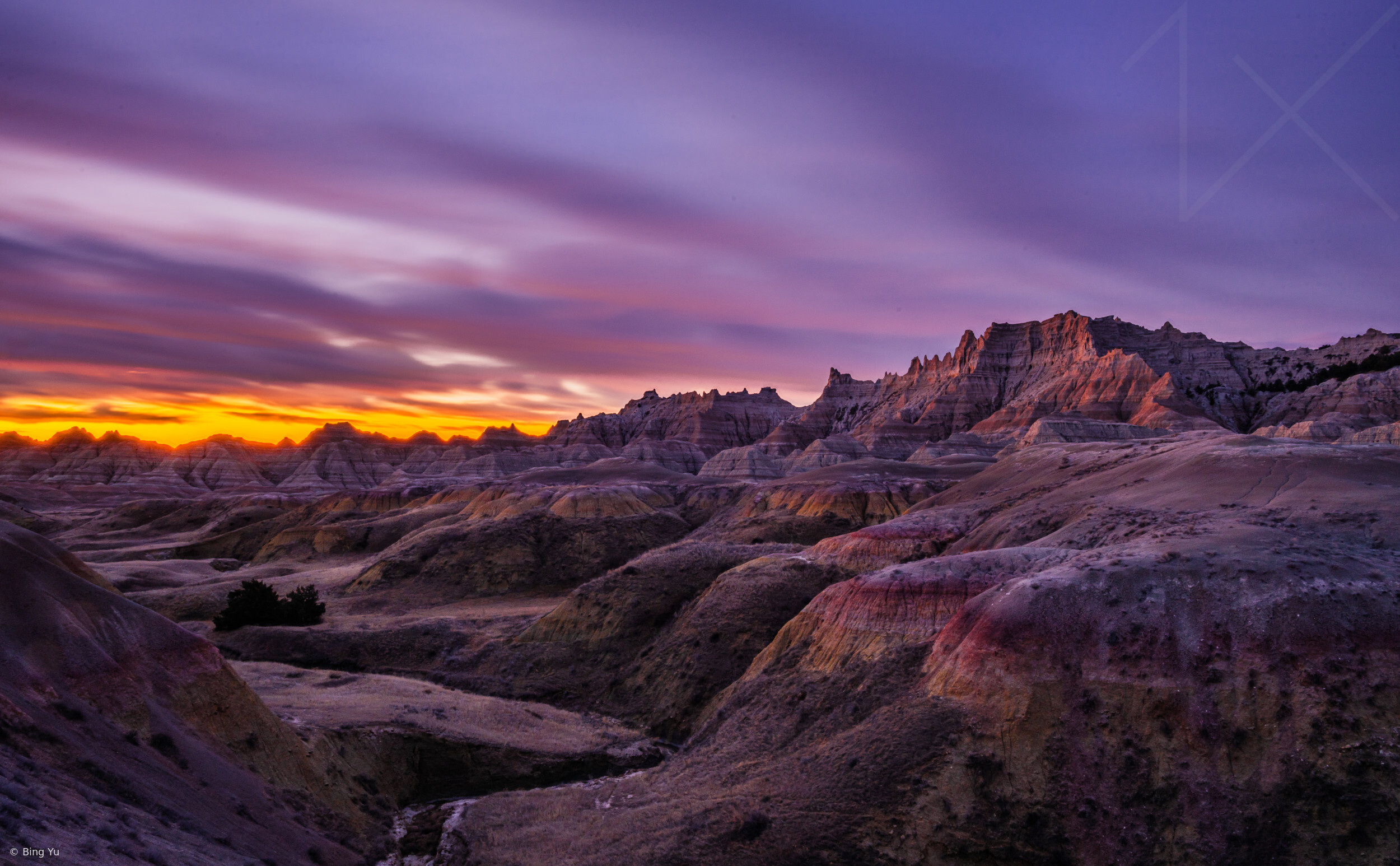 Morning Light on Badlands by Bing Yu