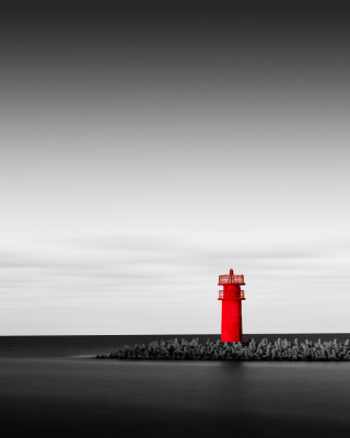 Red Lighthouse II by Alaa Nour