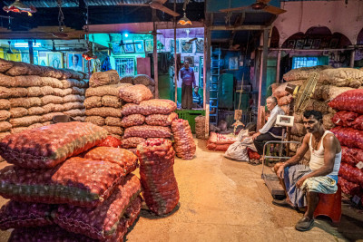 Night Koley Market Scene by Subhajit Das