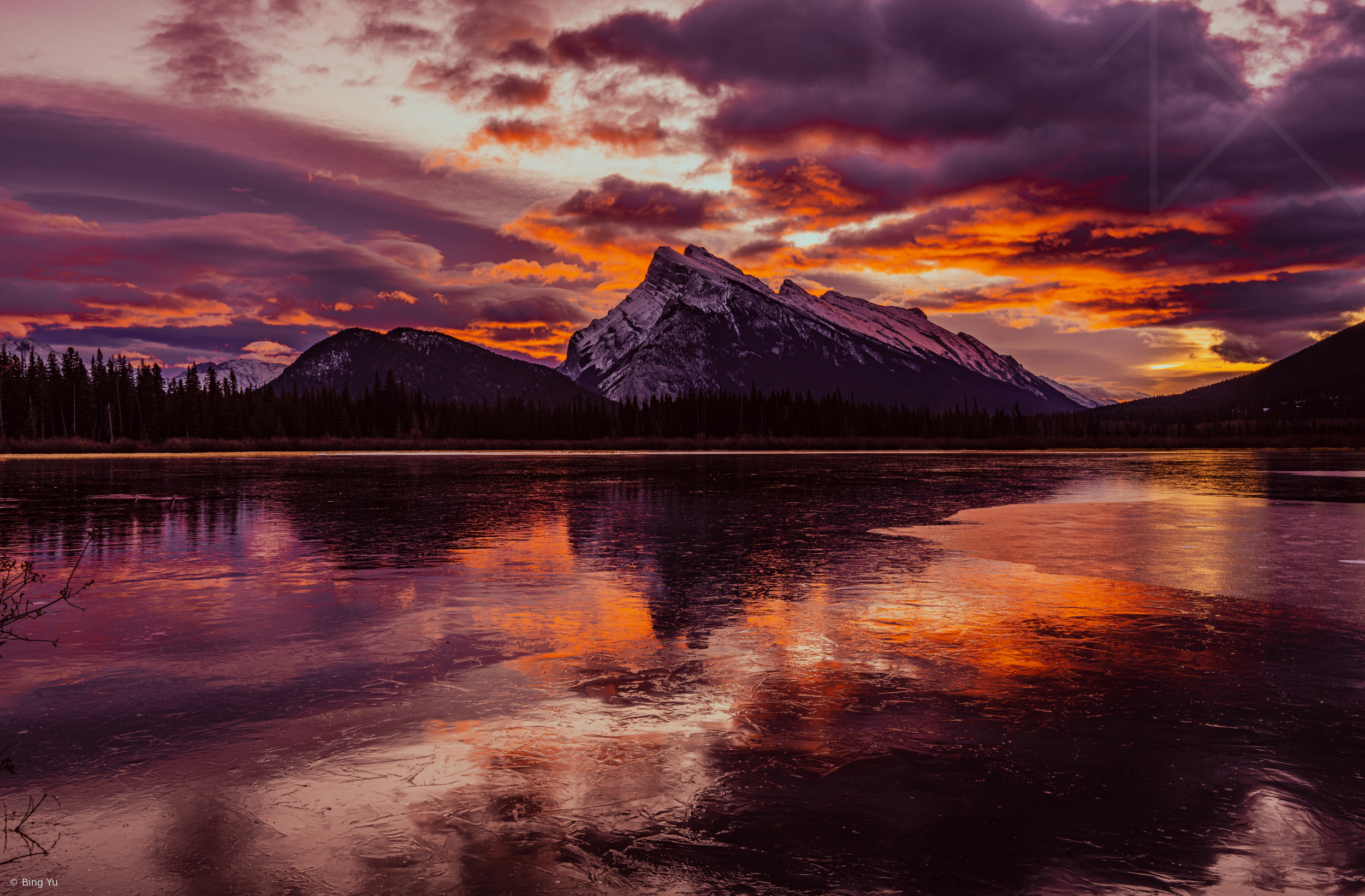 Morning Lights on Vermillion Lakes by Bing Yu