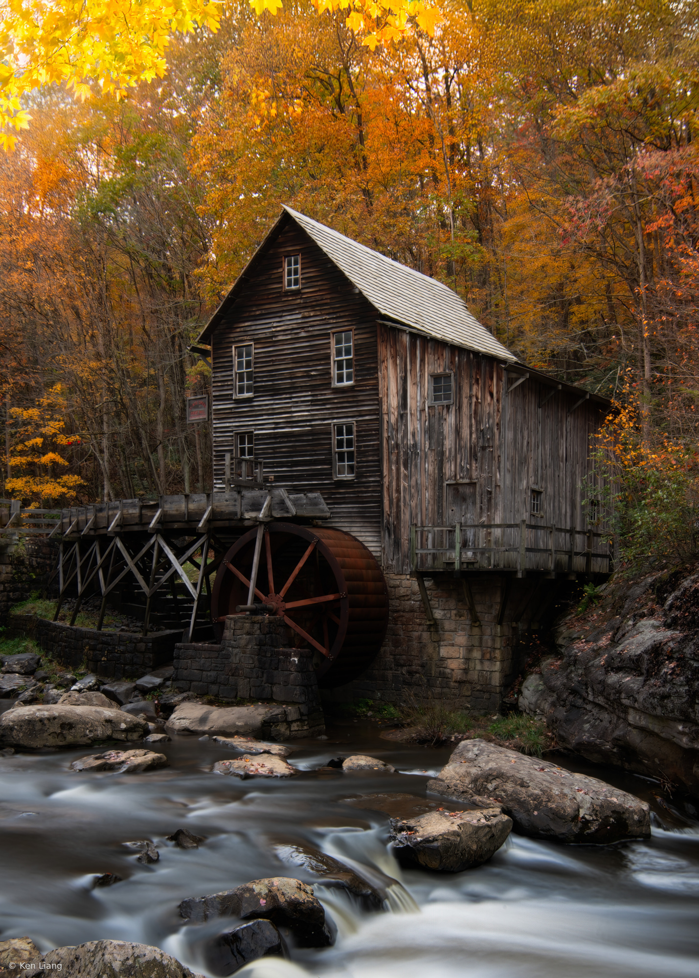 Old Mill In Fall by Ken Liang