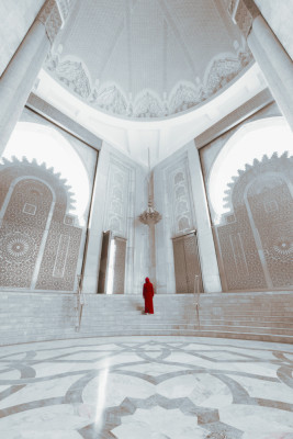 A worshiper in Hassan II Mosque by Songlin Xu