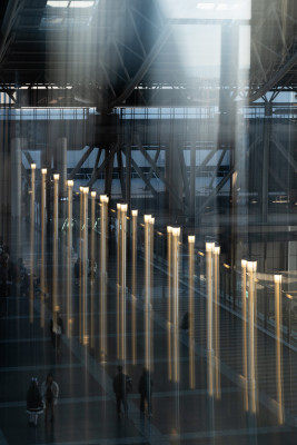 lights falling down on the street by Satoshi Nishiyama