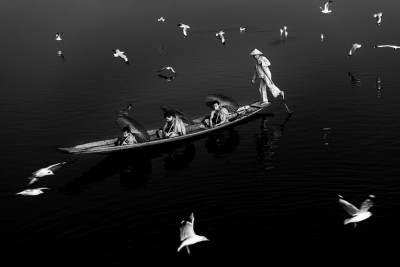 Novices going for Alms by Win Tun Naing