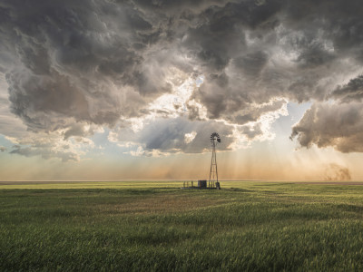 Westernmill under storm clouds by Peter Luickhardt