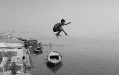 Jumping into Ganges by Subhash Sapru