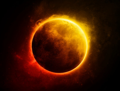 Luna and Sol overlap by kazutoshikawakami