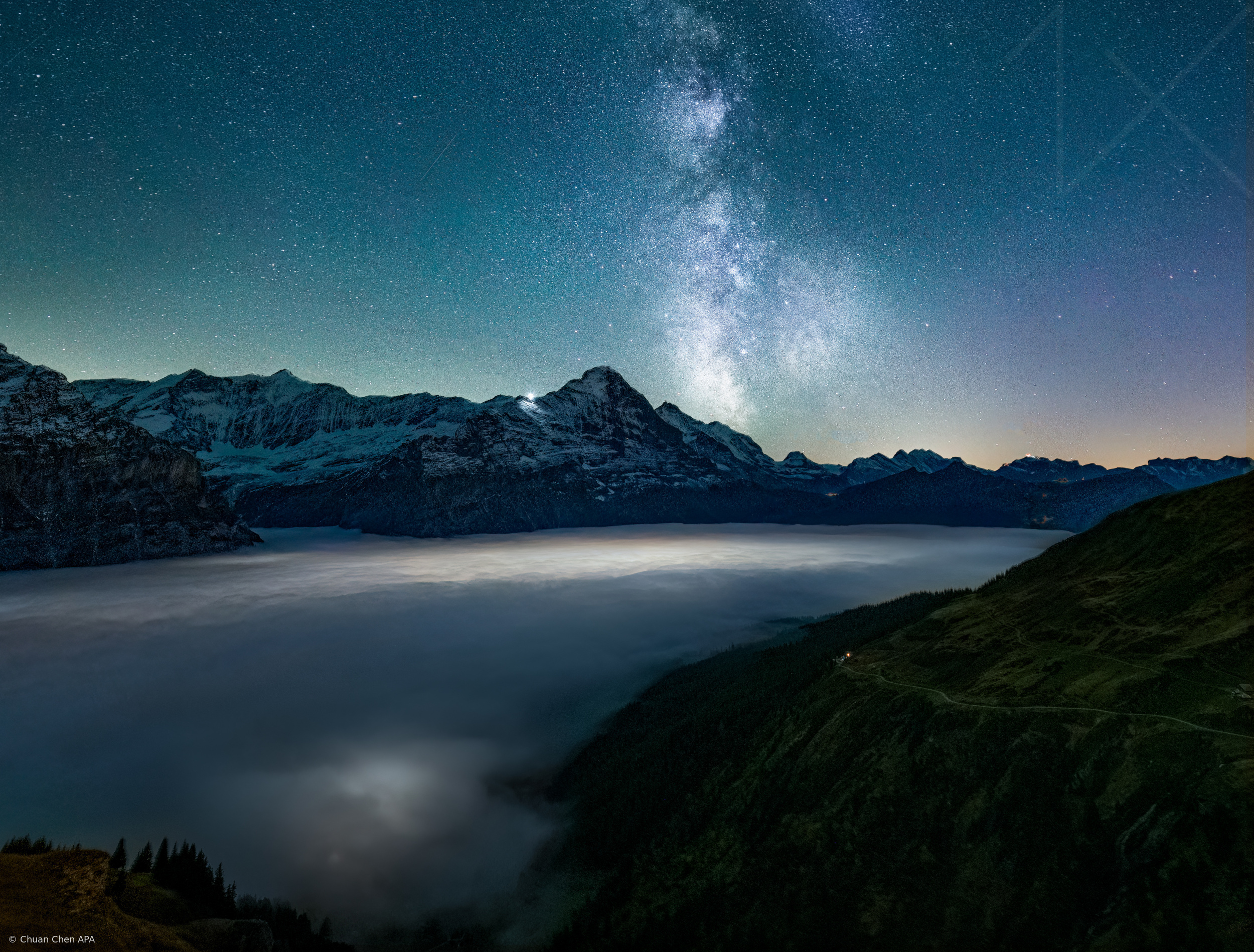 Miky Way Over Mountain And Clouds by Chuan Chen APA
