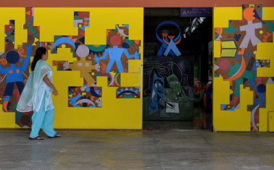 A painted wall by Subhash Sapru