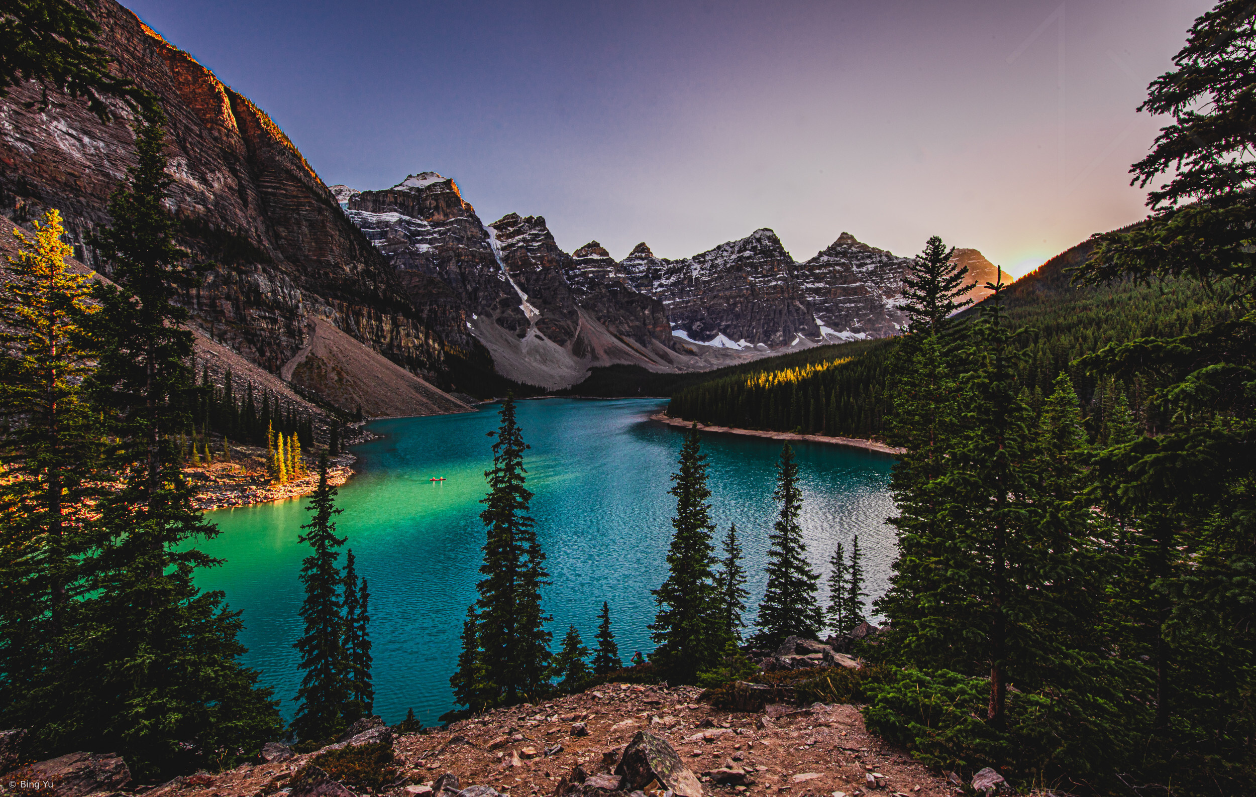 An over look at Moraine Lake by Bing Yu