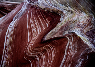 Stunning layered rich red and white hues rock by Rui Wang