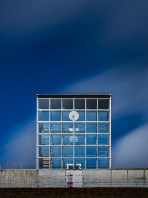 glass clock tower by Yoshikazu Hiratsuka